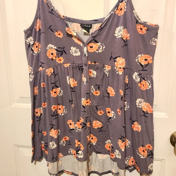 torrid | Tops | Torrid Size 2 Super Soft Grey Floral Tank | Poshmark